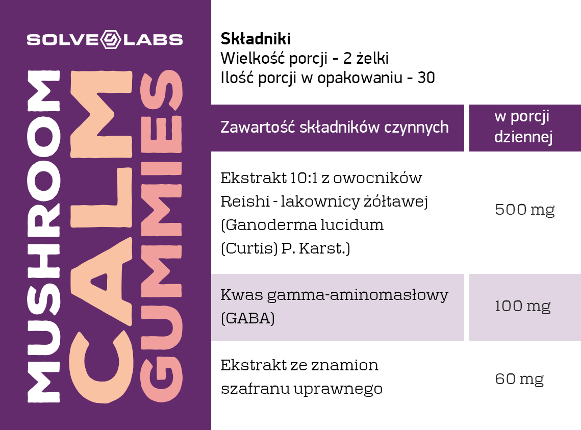 Żelki na dobry sen - Mushroom Calm Gummies - Solve Labs | Solve Labs